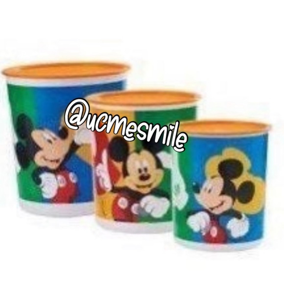 Tupperware | Kitchen | Tupperware Mickey Mouse Three Piece Canister Set ...